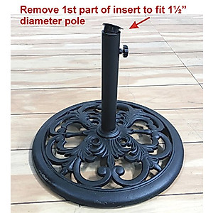 TropiShade 30 Pound Black Powder Coated Cast Iron Umbrella Stand