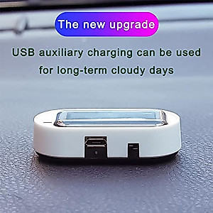 SXRC Car Solar Power Simulated Dummy Alarm Warning Anti-Theft LED Flashing Security Light,Car Anti-Theft Lights,Car Alarm Light with USB Port,Solar Powered Car Alarm System,Flash Strobe Light, Blue