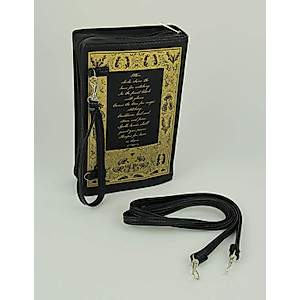 Things2Die4 Black and Gold Witch's Companion Book Crossbody Purse
