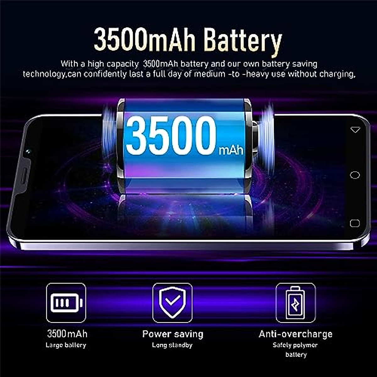 DAUERHAFT 3G Network Cell Phone, 3 Card Slots I14 Pro 5.0 Inch Phone 3 in 1 Navigation System for Outside (US Plug 100-240V)