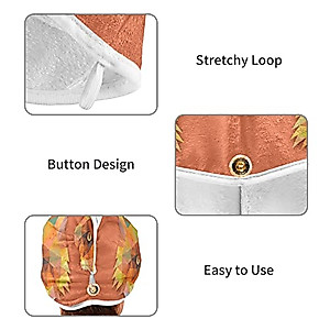 Emelivor Fox Microfiber Hair Towel Wrap for Women 2 Pack Absorbent Quick Dry Hair Turban Towel Wrap with Button Soft Bath Head Turban for Women Men Girls Kids Wet Hair