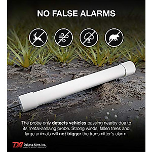 Dakota Alert Wireless Driveway Alarm System DCPA-4000 One Mile Wireless Range, DCR-4000 Receiver & DCPT-4000 Vehicle Detecting Probe Transmitter with Direct Burial Cable | Outdoor Vehicle Sensor Alarm