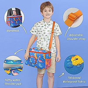 Ciseret Portable Tonies Carrying Case - Compatible with Toniebox Starter Set Tonies Figures Characters Charging Station Headphones - Travel Bag for Kids Boy Girl - Designer Custom Dinosaur Bag
