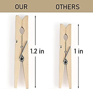 Mini Clothes Pins, 260 PCS Small Wooden Clothes Pins with Jute Twine, Clothespins, Clothes Pins for Photos Crafts DIY Project