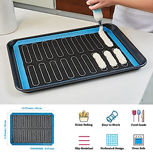 2PCs GUY DREAM Perforated Silicone Baking Mat 11-4/5" x 15-3/4" - Eclair Mat for Baking - Steaming Mesh For Half Size Cooking Sheet - Non-Stick Reusable Oven Liner