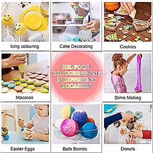 Gel Food Coloring - 12 Colors Food Gel Coloring, Food Grade Food Coloring for Cookie Decorating, Vibrant Concentrated Food Dye for Easter Egg, Fondant, Cookie, Frosting, Royal Icing, Baking - 0.25 Fl.oz