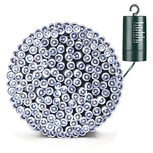 iBaycon Battery Christmas Lights, 66ft 200 LED Battery Operated String Lights Waterproof 8 Modes & Auto Timer for Christmas Trees, Home, Garden, Party and Holiday Decoration (White)