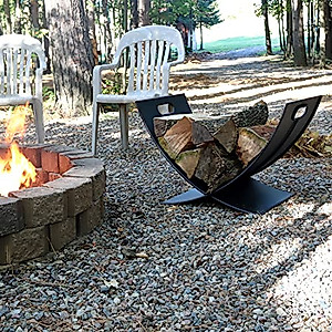 Sunnydaze 30-Inch Firewood Log Rack - Indoor/Outdoor Heavy-Duty Black Powder Coated Steel Construction