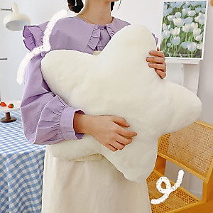 GEXUANCEHN Little Star Pillow Bedroom Living Room seat Pillow (15.7 * 15.7, White)