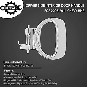 Gledewen Interior Door Handle Front Rear Left Driver Side | for 2006-2011 Chevy HHR | Replaces# 88529, 19299614, 25812196