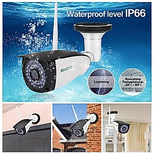 SV3C 2 Pack 5MP Outdoor Home Security Cameras, Dual Band 2.4G 5GHZ WiFi Camera, Onvif IP Cam with Human Motion Detect, RTSP Browser View, 2-Way Audio, SD Card Record, Metal Shell Waterproof, LAN Port