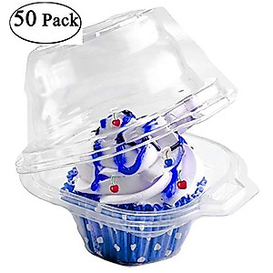 pack of 50 individual cupcake containers Strong and Sturdy Clear Plastic Cupcake Muffin Containers disposable 1 Compartment cupcake containers Cupcake Carrier Holder single cupcake favor box plastic