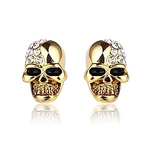U-M pulabo Cubic Zirconia Skull Stud Earrings,Gold Adorable Quality and Durable Beautiful