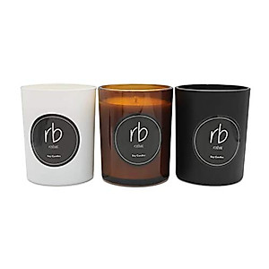 Rosbas Candle, Cinnamon Vanilla Scented, Natural Soy Wax, Black Glass Jar, Wooden Lid, 7 oz, Cotton Wick, Drawstring Cotton Bag, Long Burn Time, Home, Non-Toxic, Handmade in The USA
