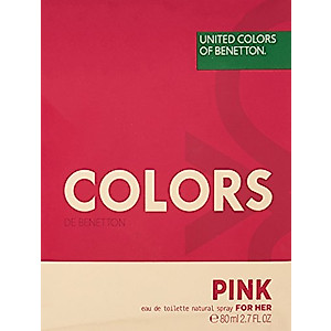 Benetton Colors Eau De Toilette Spray for Women, Pink, 2.7 Ounce