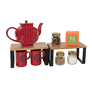 SBS Stackable, Kitchen Counter. Pantry and Cabinet Organizer, Modular Shelves. 2 Shelves (9.5 inch)