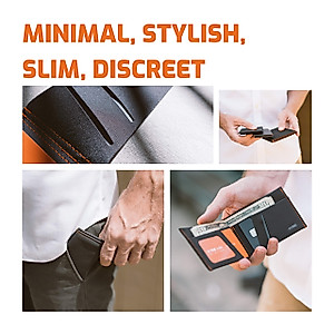 SlimFold MICRO Minimalist Front Pocket Vegan Slim Wallets for Men (RFID Blocking Black/Black)