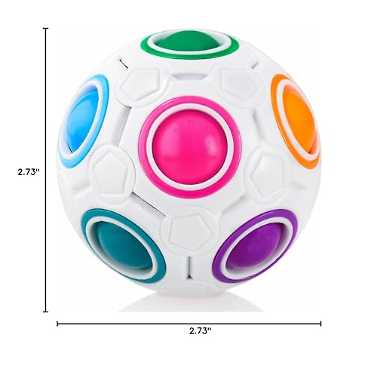 CUBIDI® Original Rainbow Puzzle Ball I Brain Teasers for Kids Ages 6-10 I for Boys and Girls 6+ Years I Travel Toy for Children | Fidget Ball Magic Ball