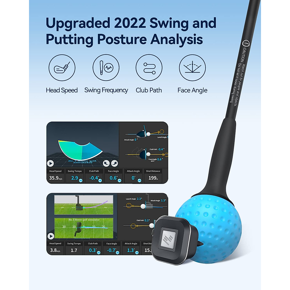 PHIGOLF Home Golf Simulator, Enjoy Interactive Golfing with Smart Motion Sensor and Swing Stick for Indoor and Outdoor Fun - Compatible with Android, iOS, WGT, and E6 Connect Series