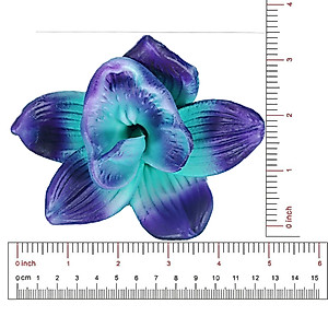 Lily Garden Big Orchids Flower Head Blue and Purple Cymbidiums Hybridum 5" Real Touch Artificial Flowers Wholesale 24pcs