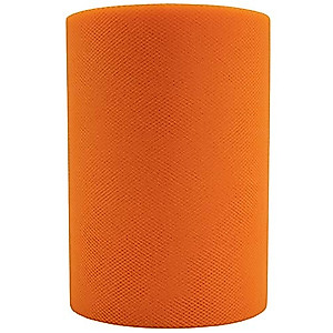 Tulle Fabric Roll | 6” by 100 Yards | Polyester Spool for Crafts Decorations Tutu Weddings Costumes Skirts Parties Gift Bow and More – by Craft Forge (Orange)