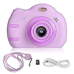 LKYBOA Photo Camera Cartoon Child Camera -Kids Camera, Kids Digital Camera Screen Selfie Video Camera with Cartoon Silicone Case (Color : Yellow)