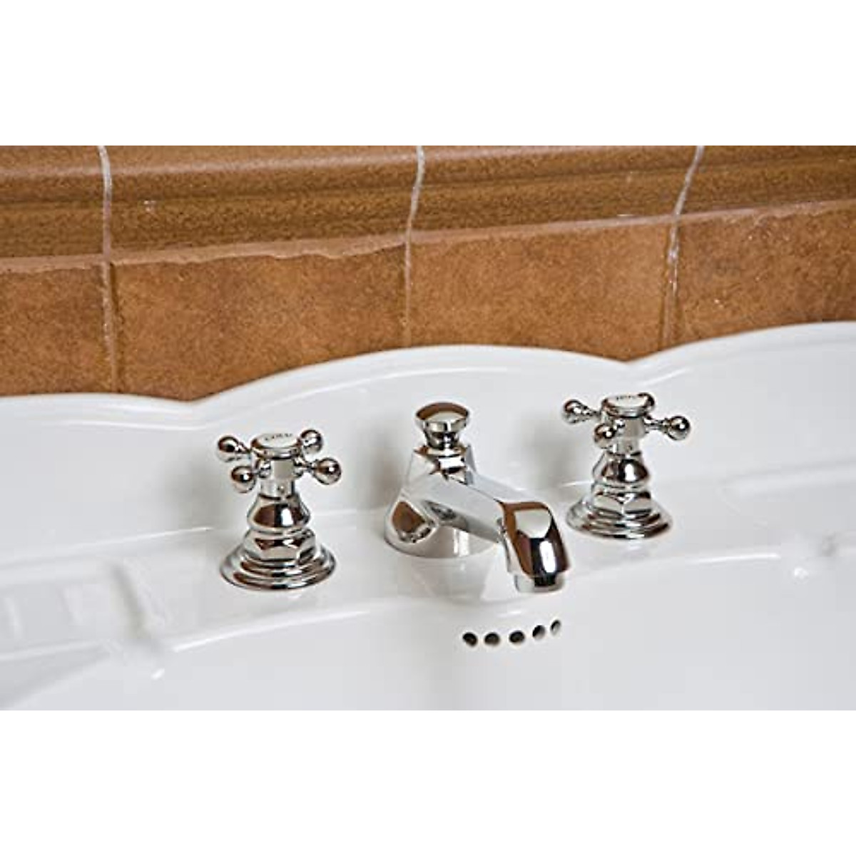 Newport Brass 920/24S Astor Double Handle Widespread Lavatory Faucet with Metal Cross Handles (Low Lea, Satin Gold