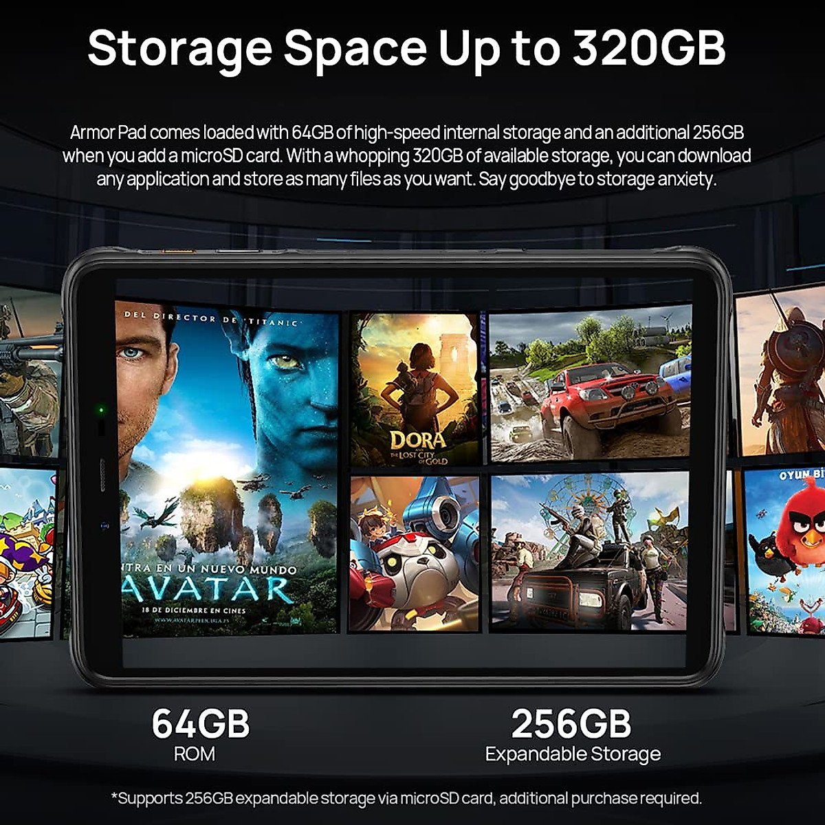 Ulefone Armor PAD Rugged Tablet Android 12, 8 Inch Waterproof-Tablet, Octa Core 4GB+64GB 256GB Expandable,7650mAh Battery Industrial Tablet PC, 13MP+5MP, IP68&IP69K Tablets, 2.4G/5G WiFi,OTG,GPS/NFC