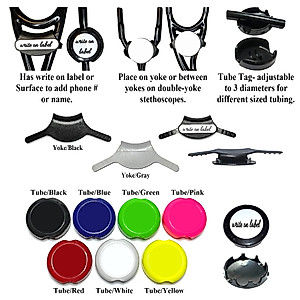 Super Hero Nurse or Doctor Stethoscope Tag (5 Color Design Choices) - Adjustable Tube Steth Id Personalized with Name, Monogram, Occupation Title - Woman Gift