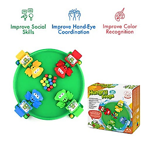 Hungry Frogs Board Game – Intense Game of Quick Reflexes – Pre-School Game for Ages 3 and Up; for 2 to 4 Players
