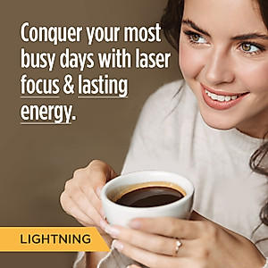 VitaCup Lightning Coffee Pods, Enhance Memory & Focus w/ 2X Caffeine, Green Coffee Bean, B Vitamins, D3, Strong Dark Roast Coffee, Recyclable Single Serve Pod Compatible w/Keurig K-Cup Brewers,32 Ct