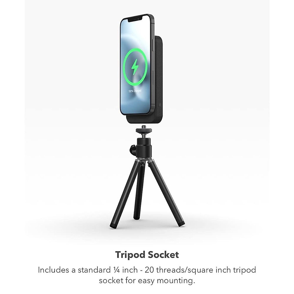 mophie Snap+ Powerstation Wireless Stand - Black - Compatible with MagSafe Enabled iPhones or Any Qi-Enabled Smartphones, Including Apple, Samsung, or Google Phones