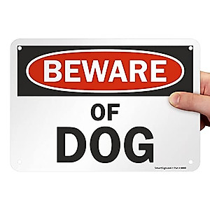 SmartSign - S-7404-AL-10 "Beware of Dog" Sign | 7" x 10" Aluminum
