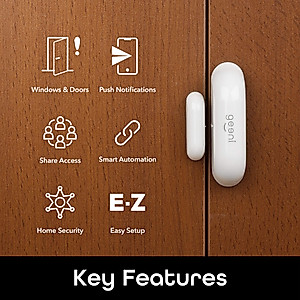 Geeni Wi-Fi Door Sensor, Smart Door and Window Sensors, White, 2-Pack No Hub Required – Wireless Design, Instant Alerts, Requires 2.4 GHz