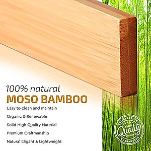 BambooYa Adjustable Premium Bamboo Drawer Divider Organizers | Expandable Spring-Loaded Drawer Separators | Best for Bathroom, Kitchen, Office, Dresser, and Bedroom | (4 Pack, Fully Closed 17.5in" - Fully Open 22.2"in) Made for larger drawers