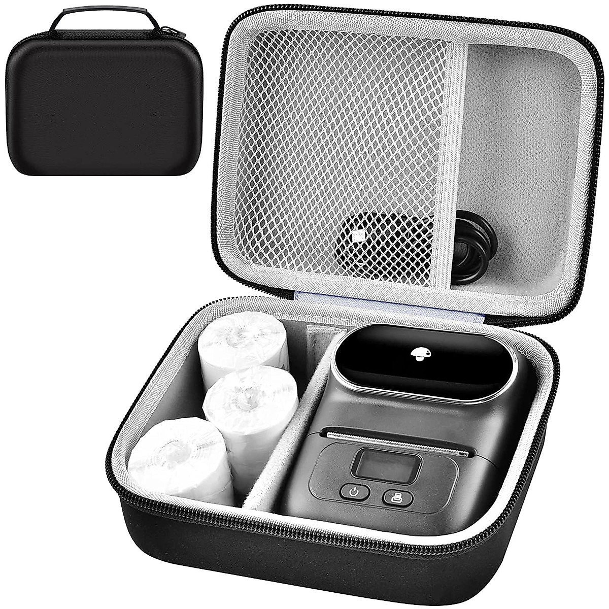 Case Compatible with Phomemo M110 Label Maker - Portable Mini Bluetooth Thermal Label Maker Carrying Storage Bag for Printer Labels, USB Cable and Accessories Black (Box Only)