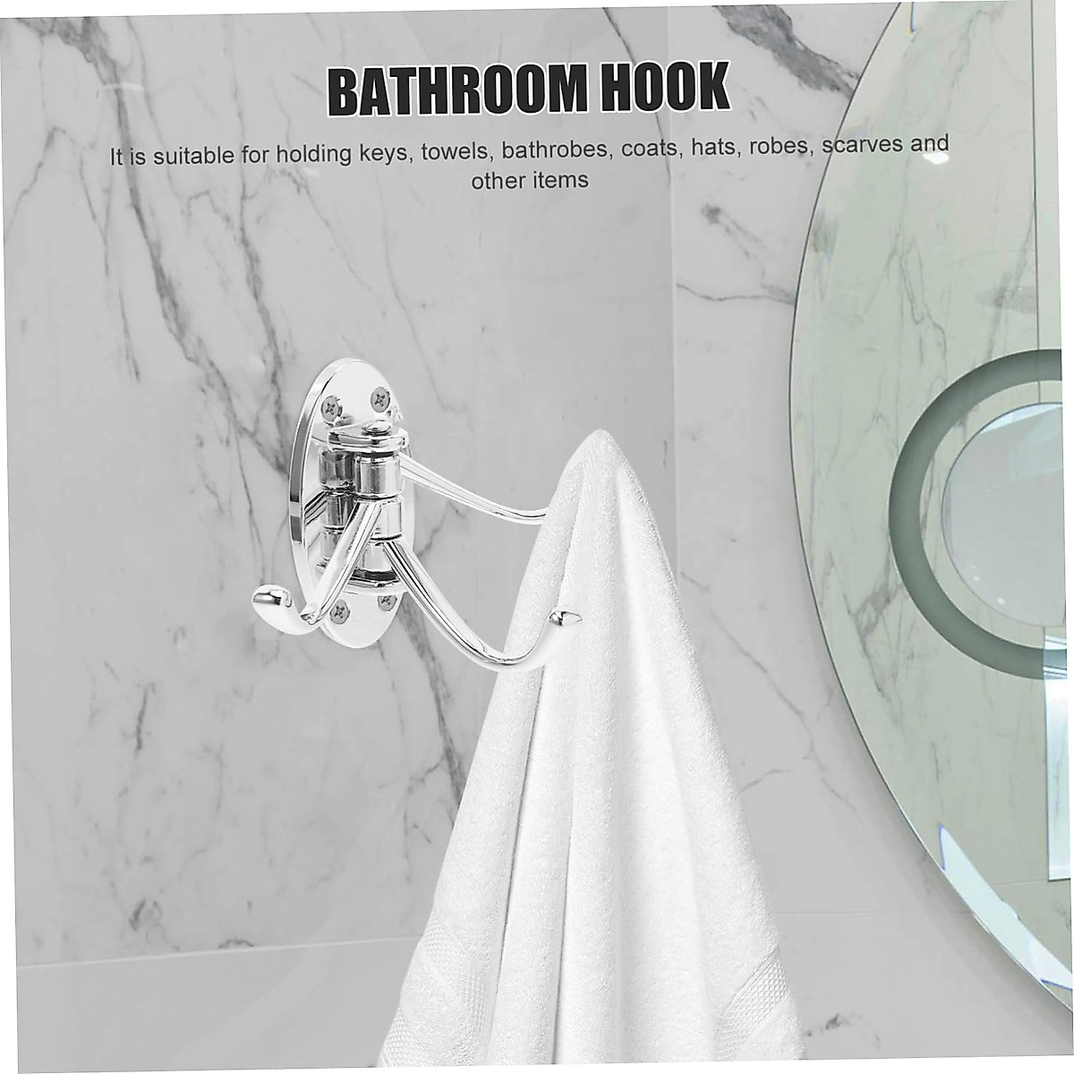 STOBAZA 3pcs Bathroom Hanger Hooks Coat Hooks for Wall Triple Hanging Hooks Swing Arm Hangers Swing Arm Towel Rack Strips Heavy Duty Key Hook Clothing Trident Hook to Rotate