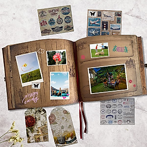 Our Adventure Book Travel Diary Photo Book,Scrapbook, Photo Album,Retro Style Travel Souvenir, Vintage Guestbook DIY Anniversary Wedding Travel Writing Baby Friend Gift, Valentine's Day Gift(Ball)