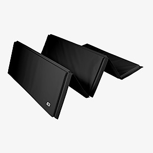 We Sell Mats Gymastics Multi-Sized Portable and Padded Folding Mat for Exercise, Yoga, Martial Arts, Portable with Hook & Loop Fasteners, 5' x 10' (1.5-inch Thick), Black