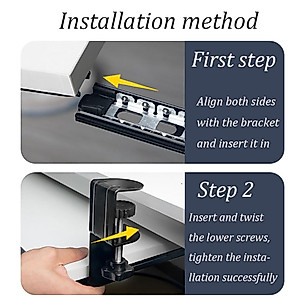 Keyboard Tray Under Desk, Ergonomic Larger Keyboard Tray with C Clamp, Pull Out Platform Computer Drawer, 25.6" x 9.8" (Color : White, Size : 25cmx65cm)