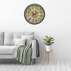 Pacific Bay Mannheim Large Wall Clock Decorative Lightweight Modern Wall Clock - Silent Non-Ticking 3-D Roman Numerals Easy-to-Read Battery Glass Face Cover - 20-inch Old World Clock – Latest Model