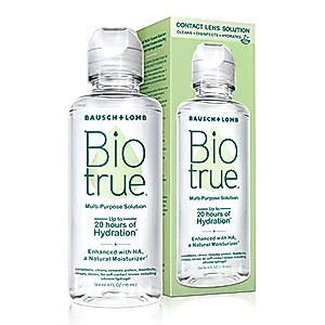 Contact Lens Solution by Biotrue, Multi-Purpose Solution for Soft Contact Lenses, 4 Fl Oz (Pack of 6)
