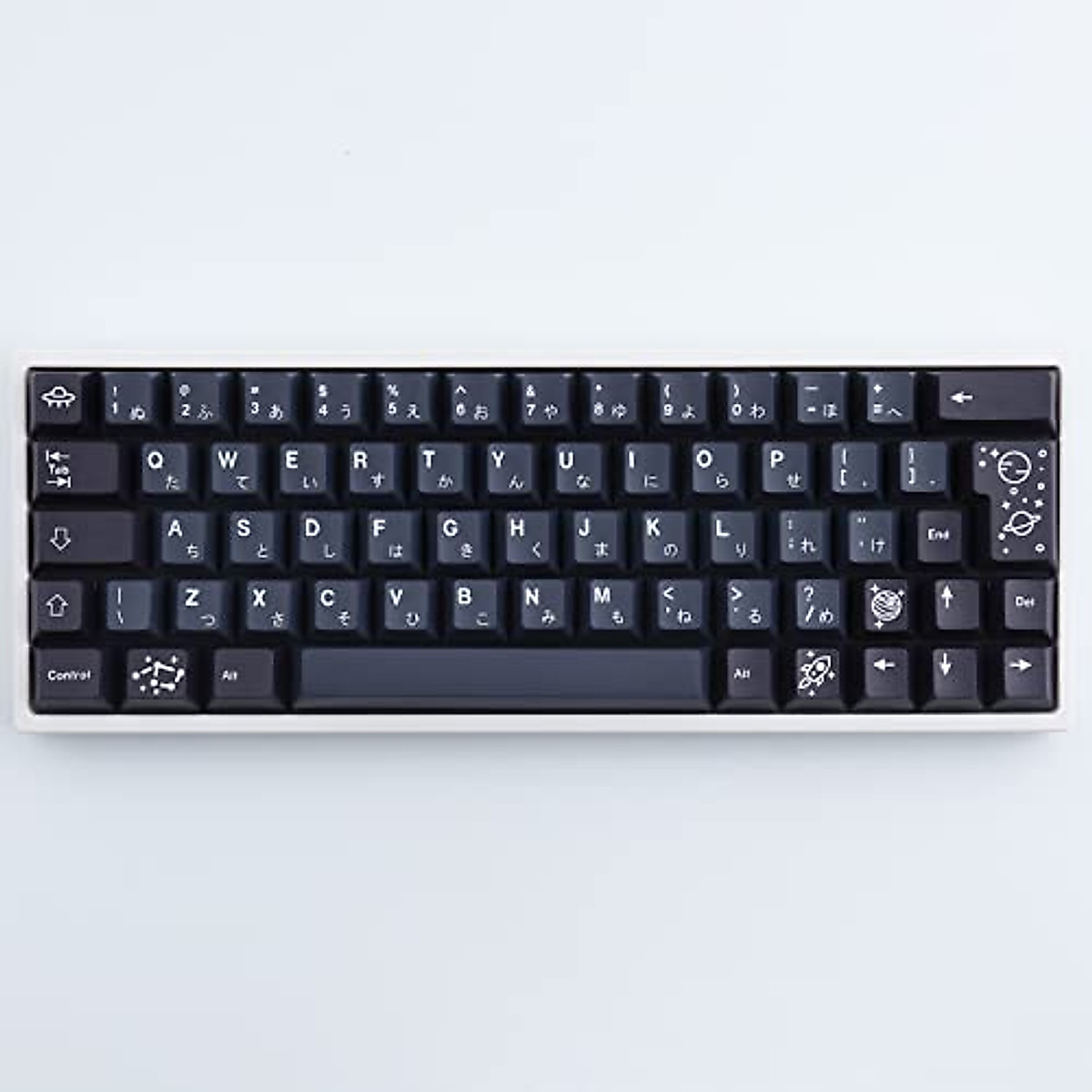 Hyekit Custom Keycaps - PBT Keycaps, Cherry Profile, Dye Sub, Japanese Keycaps, 6.25u, 7u, 161 Key Set, for Mechanical Keyboard, US and UK Layouts (Galaxy)