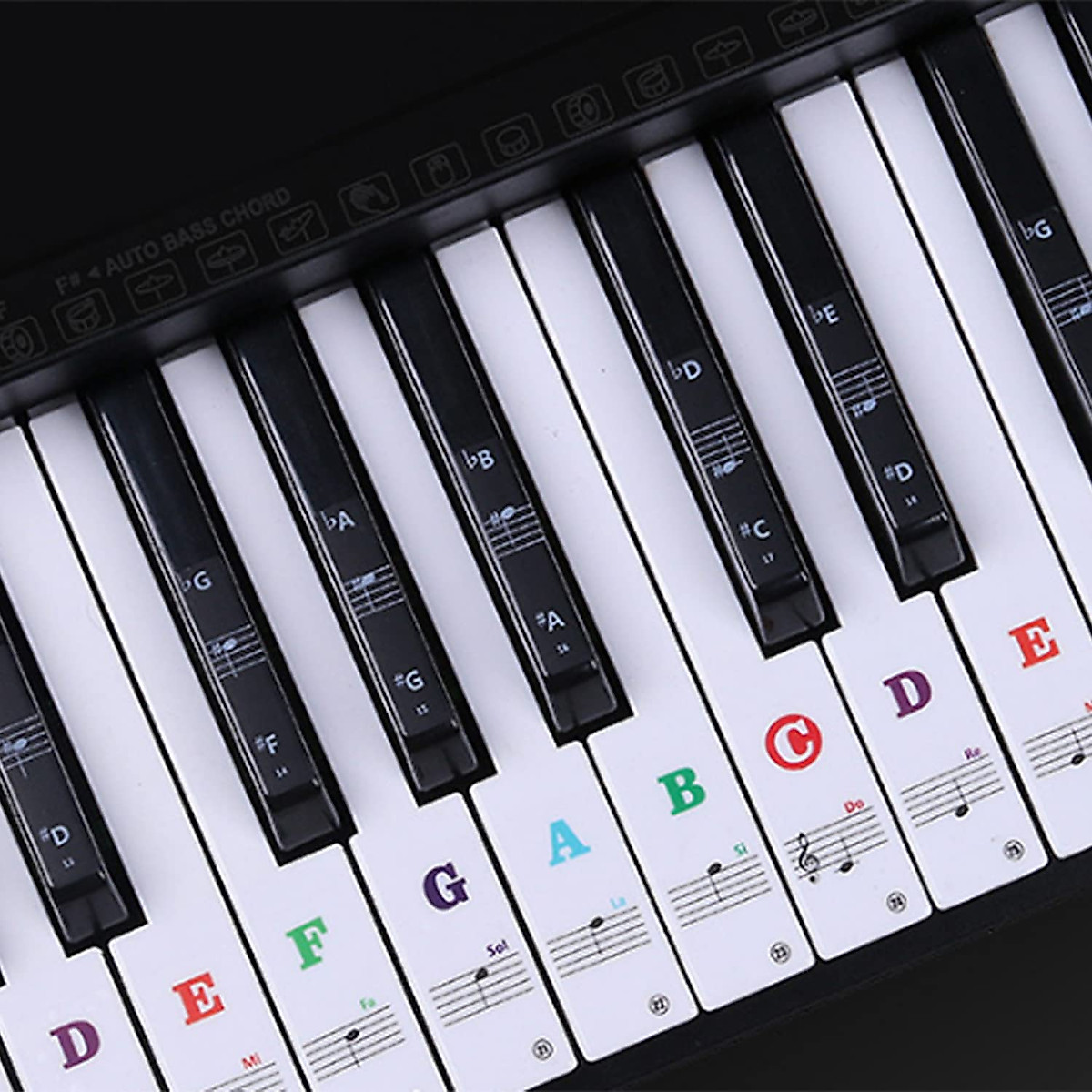 Piano Keyboard Stickers for 88/61/ 54/49 Key,Removable Piano Keyboard Letters for Beginners and Kids