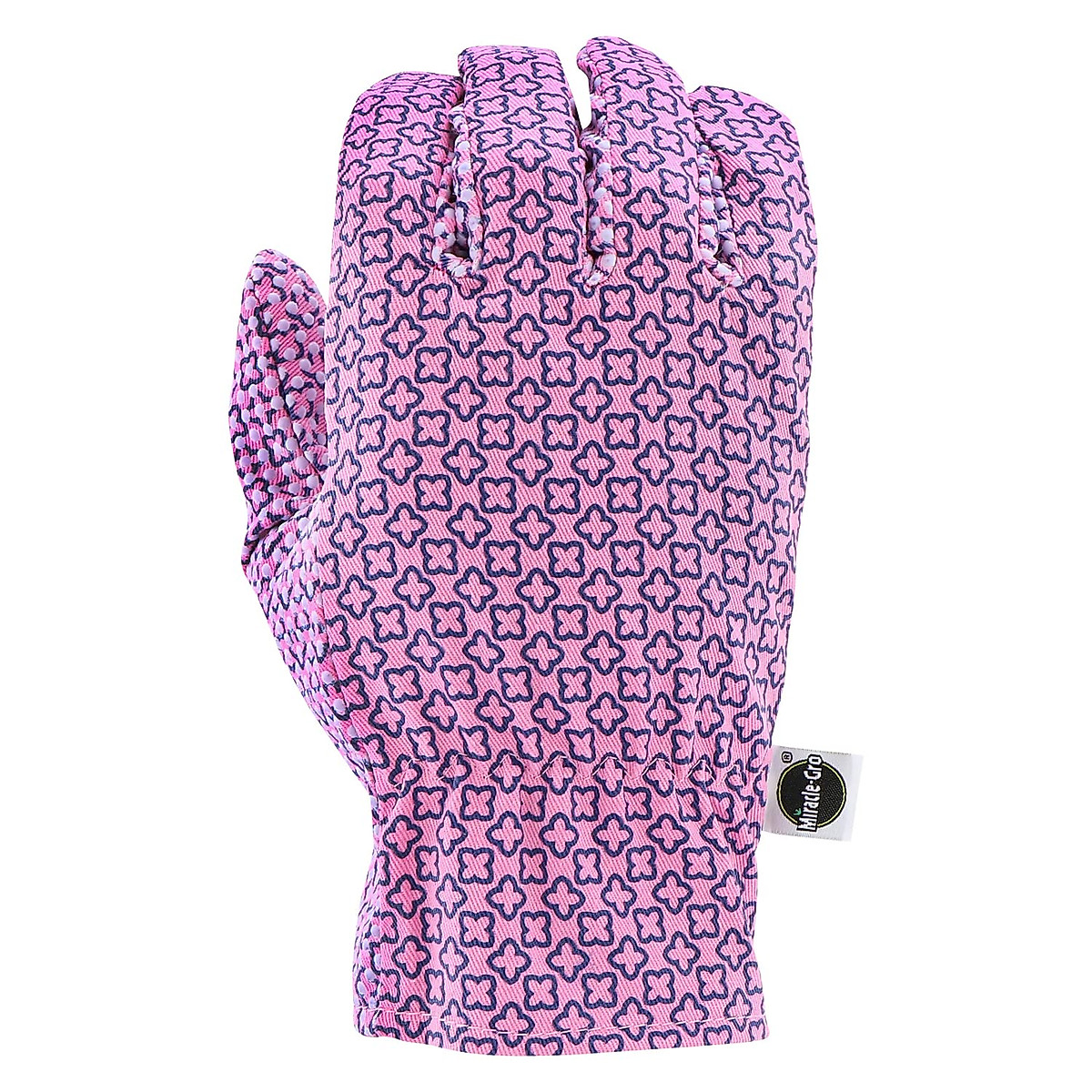 Miracle Gro Women's Canvas Back Dotted Palm Gardening Work Gloves, Breathable Backing, Strong Grip, Shirred Elastic Wrist, Purple/Pink, Medium, (M56111/WML)