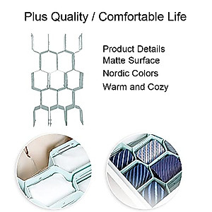 12PCS Drawer Divider, DIY Grid Drawer Dividers Storage Shelves, Grid Drawer Dividers, Flexible Sock Underwear Drawer Organizers Divider, Household Storage Organizer Partition Underwear(Light Blue)