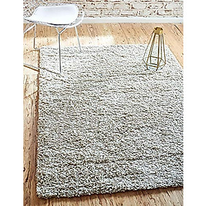 Unique Loom Solid Shag Collection Area Rug (4' 1" x 6' 1" Rectangle, Taupe)