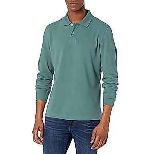 Amazon Essentials Men's Slim-Fit Long-Sleeve Pique Polo, Sage Green, X-Large