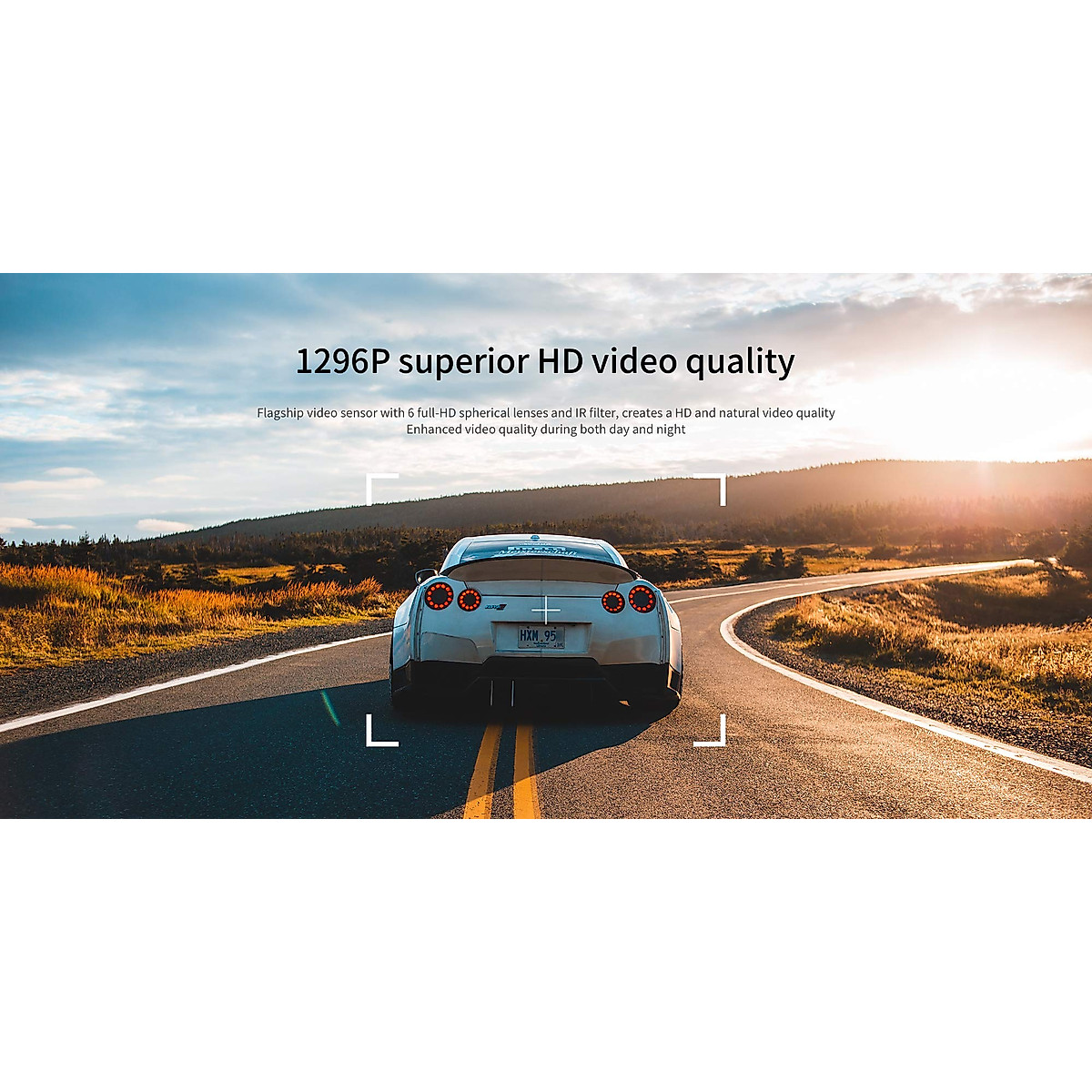 360 Dash Cam, 1296P FHD Car DashCam, 160° Wide Angle Car Camera, Color Night Vision, Built in WiFi GPS, Support Google Map, 24hr Motion Detection Parking Mode, Loop Recording(SD Card Not Included)