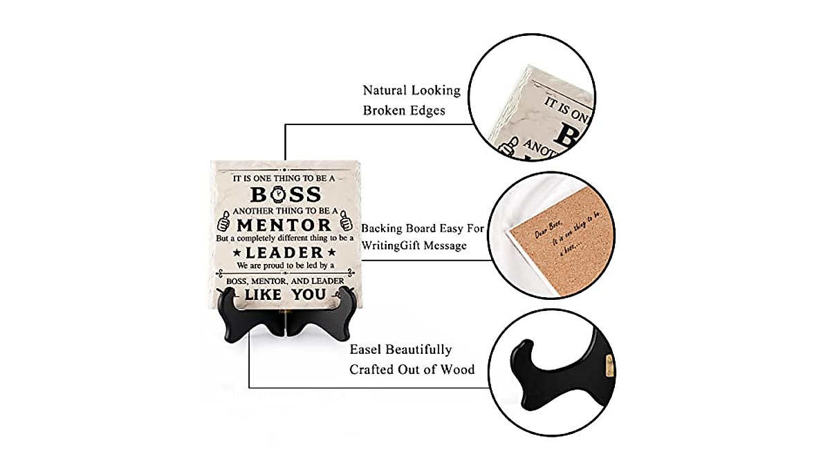Thoughtful Boss Gifts for Men and Women - Plaque & Stand